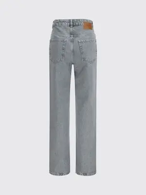 GANNI Gray Cotton Denim High-waisted Straight Jeans