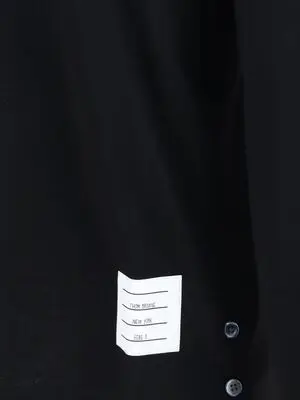 Thom Browne Merino Wool Crewneck Sweater With Side Button Placket
