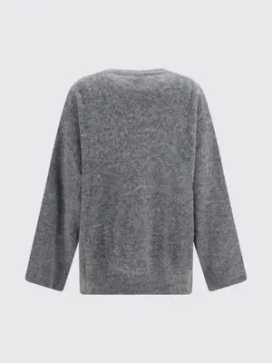GANNI Crewneck Sweater In An Alpaca Blend With A Contrasting Graphic Jacquard Logo