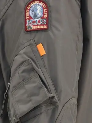 PARAJUMPERS Gobi Recycled Nylon Bomber Jacket With Hood And Hook - Olive