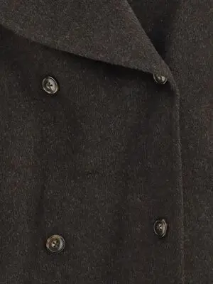 Loulou De Saison Short Double-breasted Wool And Cashmere Coat With Dropped Shoulders