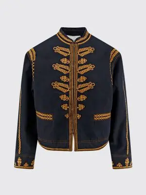 Isabel Marant Étoile Emalia Denim Jacket With A High Neck And Ethnic Embroidery