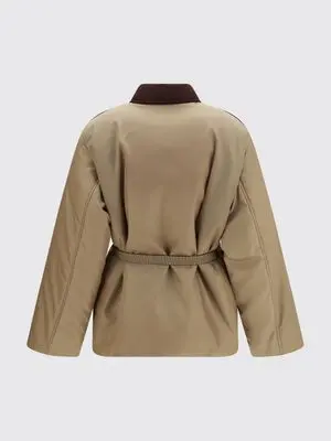 Versace Bi Padded Nylon Shirt Jacket With Medusa Belt - Cocoa