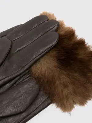 Apparis Faux Leather Gloves With Faux Fur Details