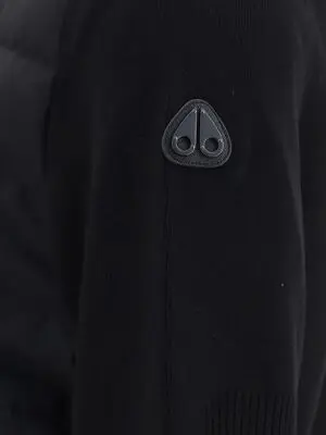 Moose Knuckles Down Jacket With Knit Panels And A Turtleneck Collar