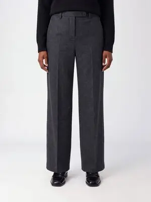 Khaite Tailored Wide-leg Wool Trousers With Pleats - Black