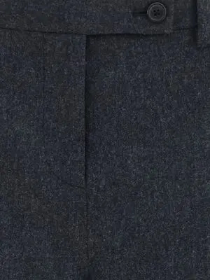 Khaite Tailored Wide-leg Wool Trousers With Pleats - Black