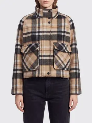 Pinko Single-breasted Tartan Wool Bomber Jacket With Funnel Neck - Multicolor