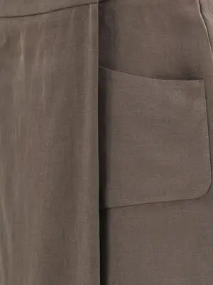 Giorgio Armani High-waisted Silk And Wool Midi Wrap Skirt