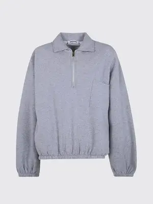 DARKPARK Relaxed Fit Cotton Polo Sweatshirt With Zip And Dropped Shoulders - Grey 1