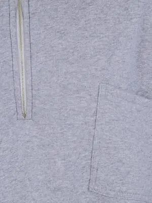 DARKPARK Relaxed Fit Cotton Polo Sweatshirt With Zip And Dropped Shoulders - Grey 1