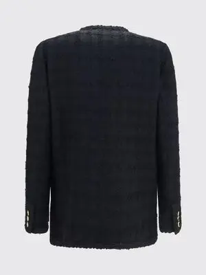 Alessandra Rich Double-breasted Bouclé Blazer With Metallic Buttons