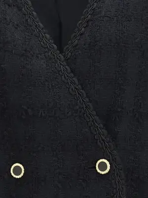 Alessandra Rich Double-breasted Bouclé Blazer With Metallic Buttons