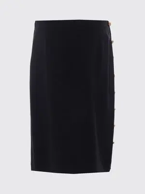 Versace High-waisted Stretch-viscose Midi Pencil Skirt With Buttons
