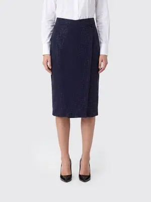 Pinko Rhinestone-embellished Crêpe Midi Wrap Skirt - Blue