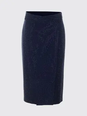 Pinko Rhinestone-embellished Crêpe Midi Wrap Skirt