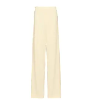 Marella Envers Satin Wide-leg Trousers - White