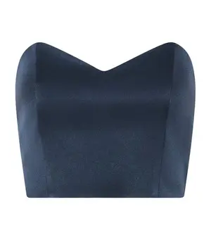Marella Satin Bustier Top - Navy