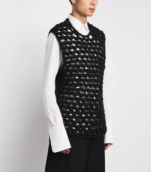 Comme Des Garçons Wool-blend Crochet Sweater Vest