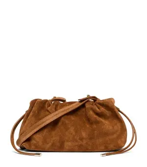 Marella Suede Clutch Bag - Brown