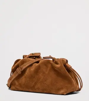 Marella Suede Clutch Bag - Brown