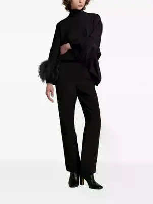 Alberta Ferretti Feather-detail Roll-neck Sweater