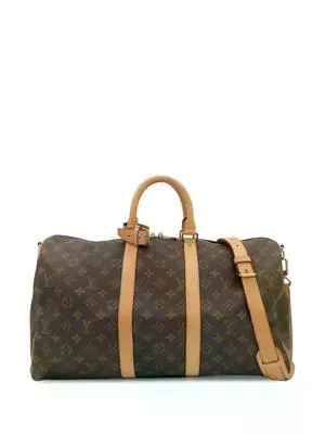 LOUIS VUITTON 2020 Monogram Keepall Bandouliere 45 Travel Bag - Brown