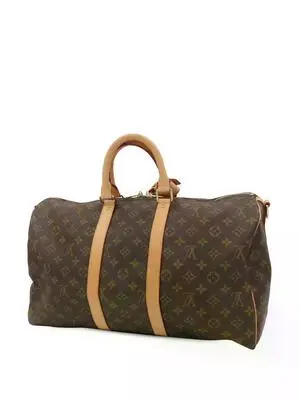 LOUIS VUITTON 2020 Monogram Keepall Bandouliere 45 Travel Bag - Brown