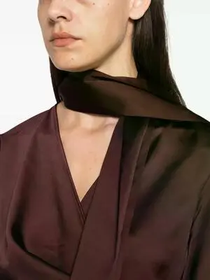 Imperial Scarf-detail Wrap-style Midi Dress