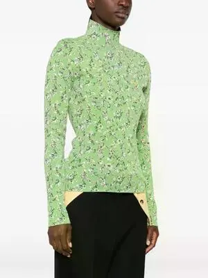 Loewe Floral-print High-neck Sweater