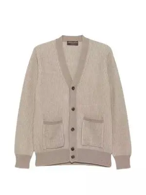 FILIPPO DE LAURENTIIS Ribbed-knit V-neck Cardigan