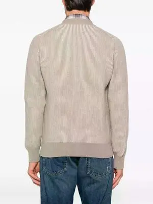 FILIPPO DE LAURENTIIS Ribbed-knit V-neck Cardigan