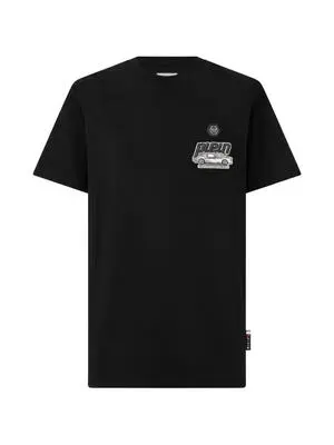 Philipp Plein Jersey T-shirt Round-neck Ss Cars Racing - Black