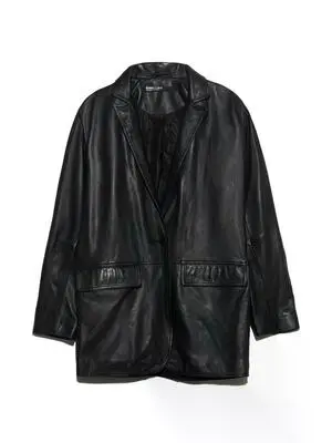 Bimba Y Lola Leather Tailored Jacket - Black