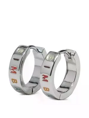Bimba Y Lola Small And Multicolored Logo Hoop Earrings - Silver