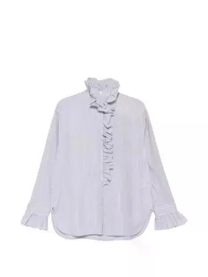 JUUN.J Ruffled Striped Shirt - Blue