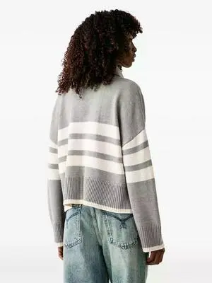 Patrizia Pepe Striped Embroidered-logo Jumper
