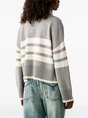 Patrizia Pepe Striped Embroidered-logo Jumper