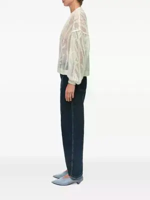 Bimba Y Lola Ivory Mohair Openwork Cardigan