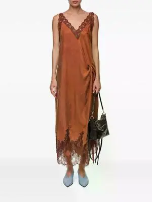 Bimba Y Lola Toffee Camisole Dress With Knot - Brown