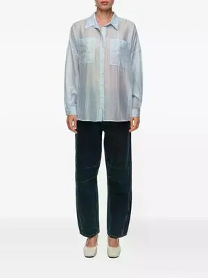 Bimba Y Lola Light Oversize Shirt With Mini Rivets And Stripes