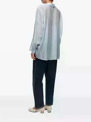 Bimba Y Lola Light Oversize Shirt With Mini Rivets And Stripes