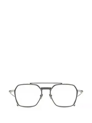 MASUNAGA Clematis Geometric-frame Glasses - Silver