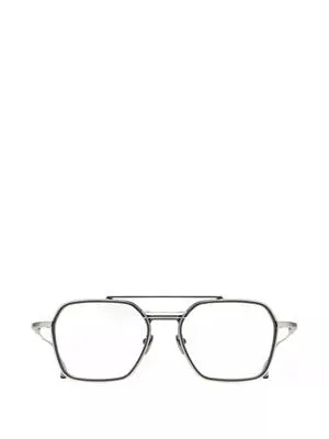 MASUNAGA Clematis Geometric-frame Glasses - Silver