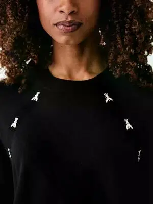 Patrizia Pepe Fly-embellished Raglan-sleeve Sweater