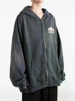 WILLY CHAVARRIA Logo-print Zip-up Hoodie