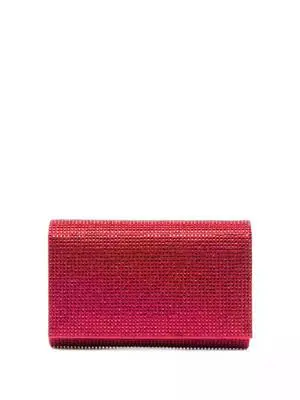Rene Caovilla Crystal-embellished Chain-strap Clutch Bag - Red
