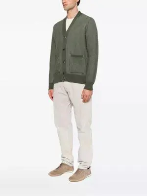 FILIPPO DE LAURENTIIS Ribbed-knit Front-pocket Cardigan