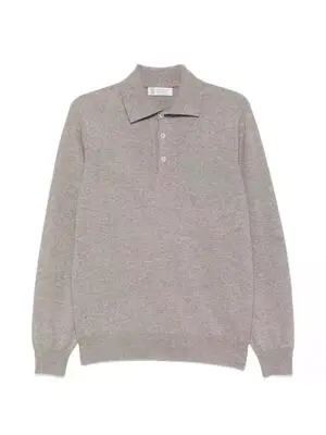 Brunello Cucinelli Long-sleeve Polo Sweater - Grey