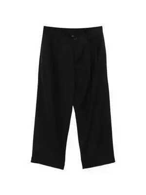 Isabel Benenato Buttoned-cuff Pleated Trousers - Black
